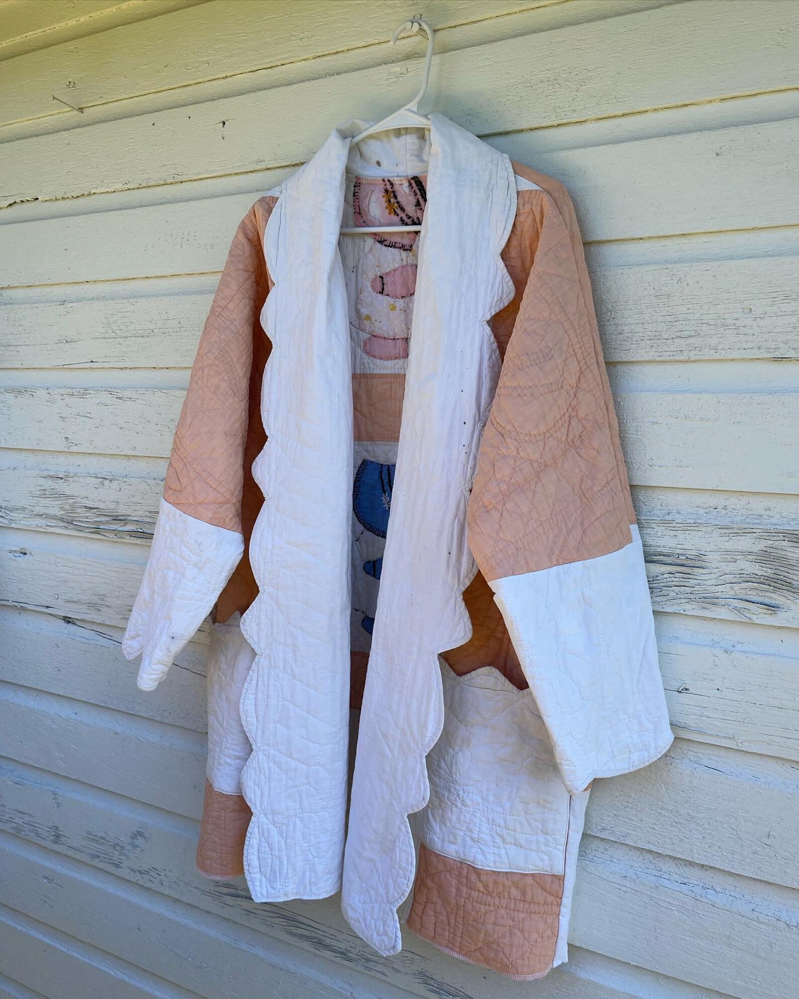 1940s Sunbonnet Sue Quilt Duster // Handmade Coat Made From Antique Quilt // Quilt Jacket // One ...
