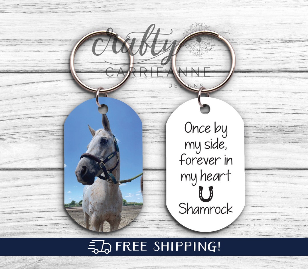 Personalized Horse Memorial Picture Keychain, Horse Memorial Gift ...