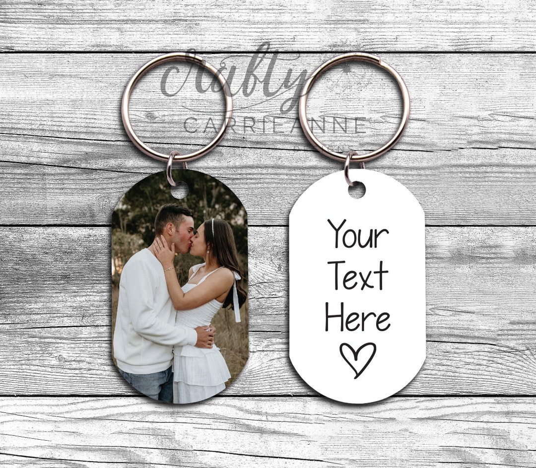 Personalized Text Keychain Doubled Sided Picture Keychain - Etsy