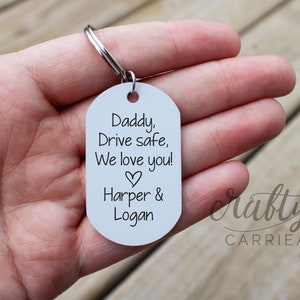 Drive Safe Daddy Custom Photo Keychain, Dad Gift From Kids ...