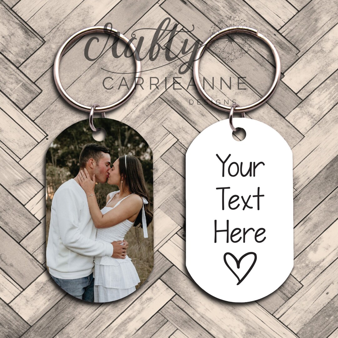 Personalized Text Keychain Doubled Sided Picture Keychain - Etsy