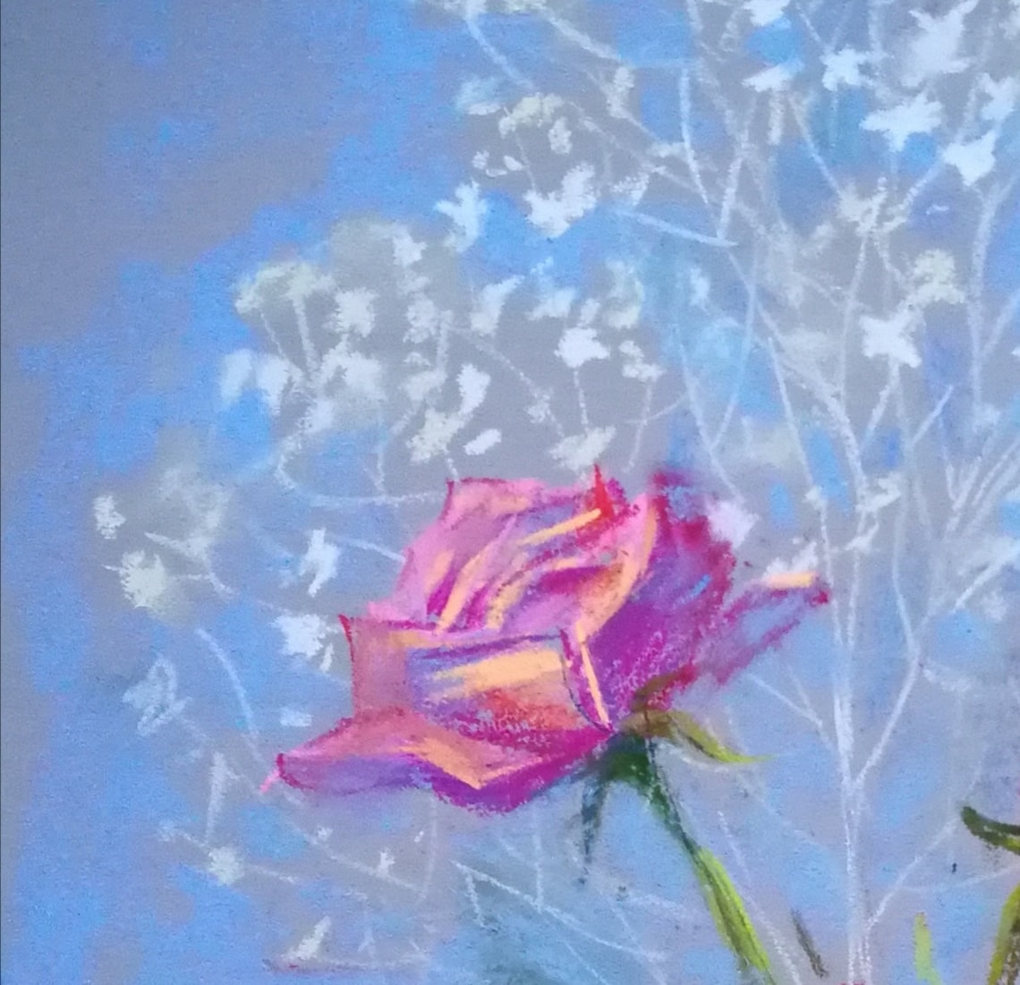 Roses Painting. Soft Pastels Drawing. Art Colorful Flowers. | Etsy