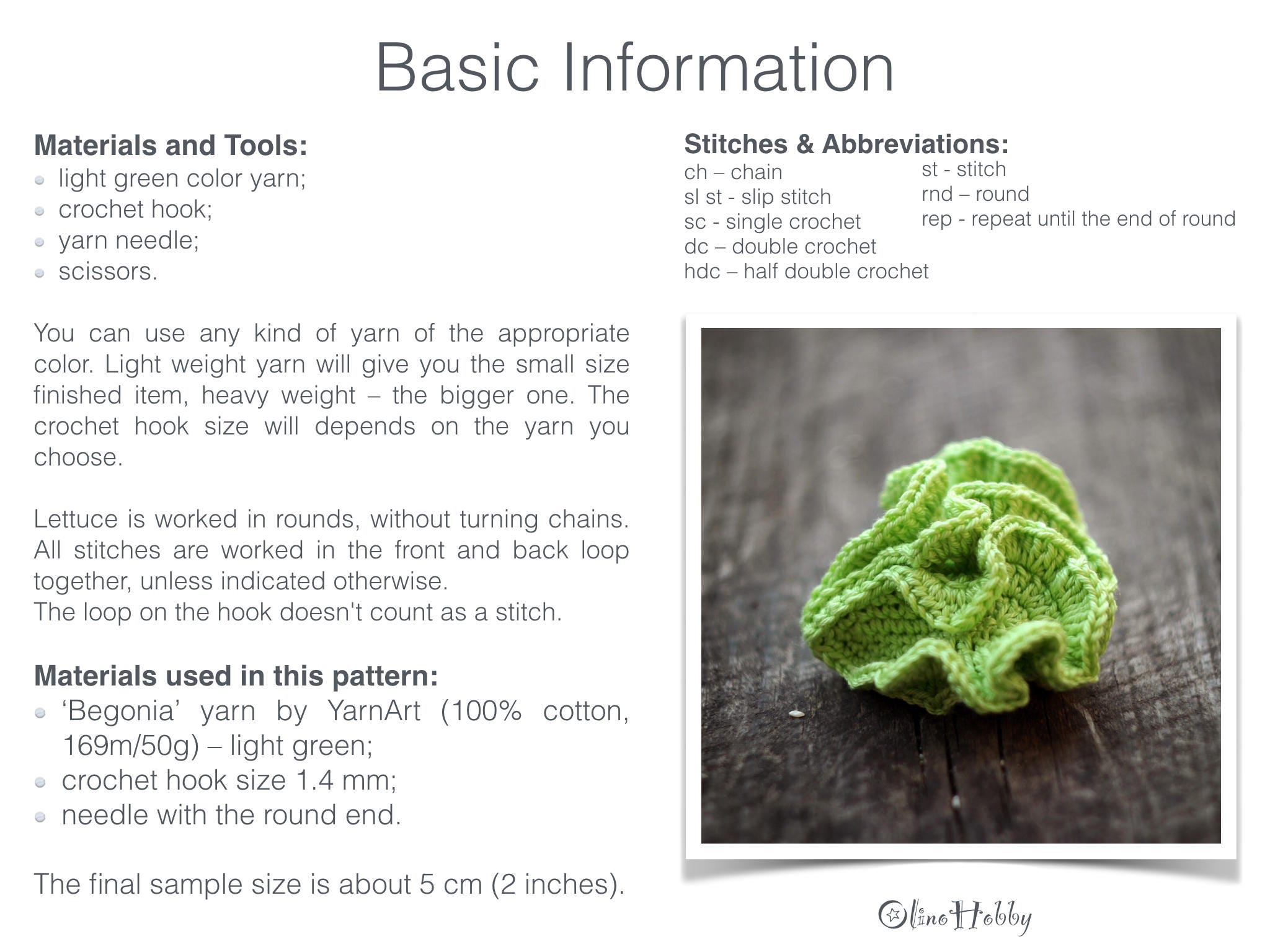 LETTUCE Crochet Pattern PDF Crochet Lettuce Leaves Amigurumi | Etsy ...