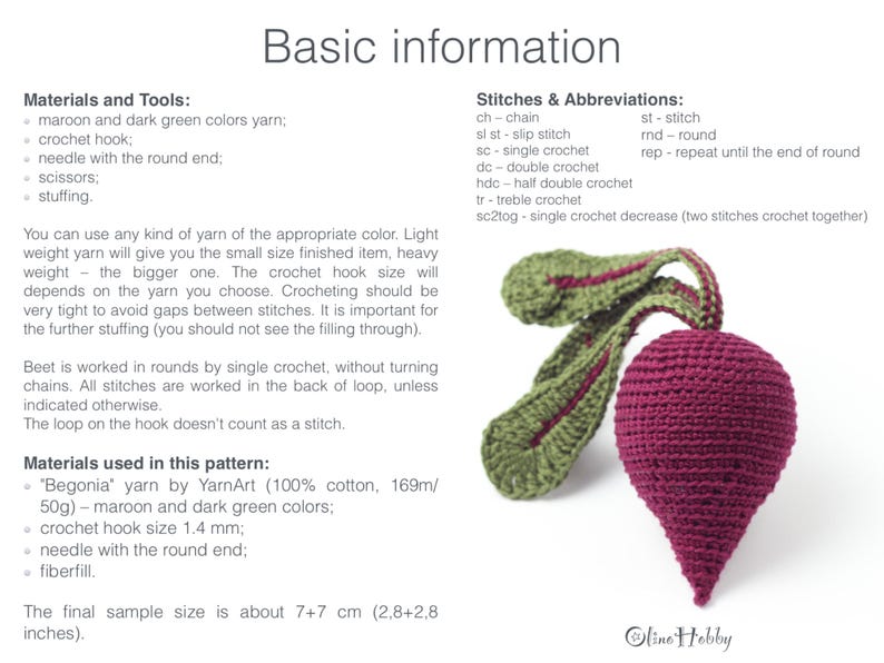BEET Crochet Pattern PDF Crochet beetroot pattern Amigurumi | Etsy