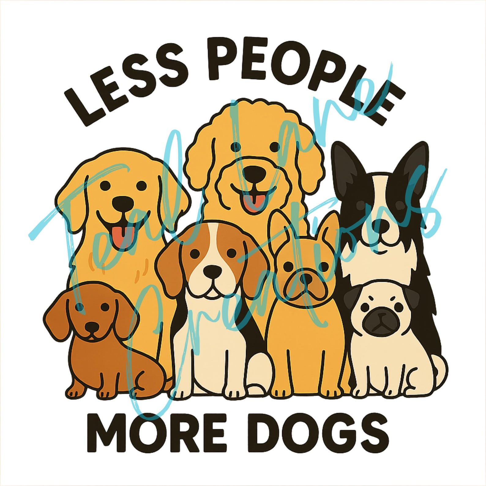 Less People More Dogs Png - Etsy