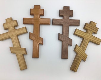 Orthodox 3-bar Wooden Cross - Etsy