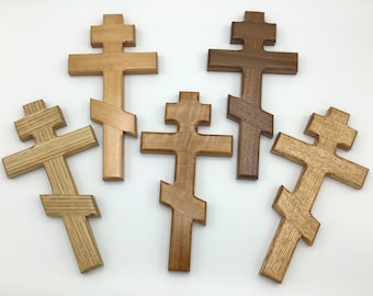 Wall Crucifix Handmade Orthodox Christian 3 Bar Cross Byzantine Style ...