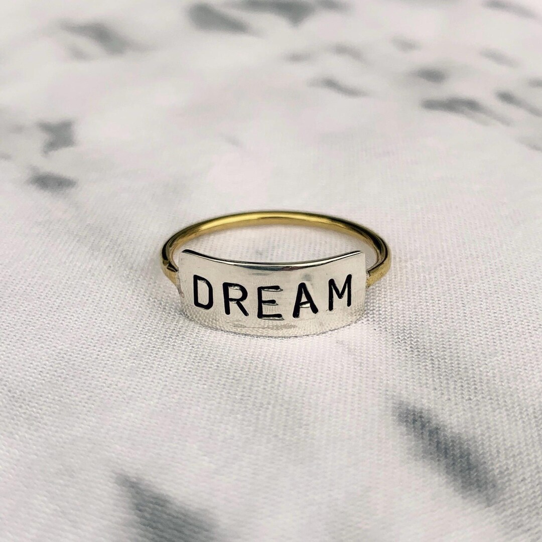 Mini Mantra Ring -dream - Etsy