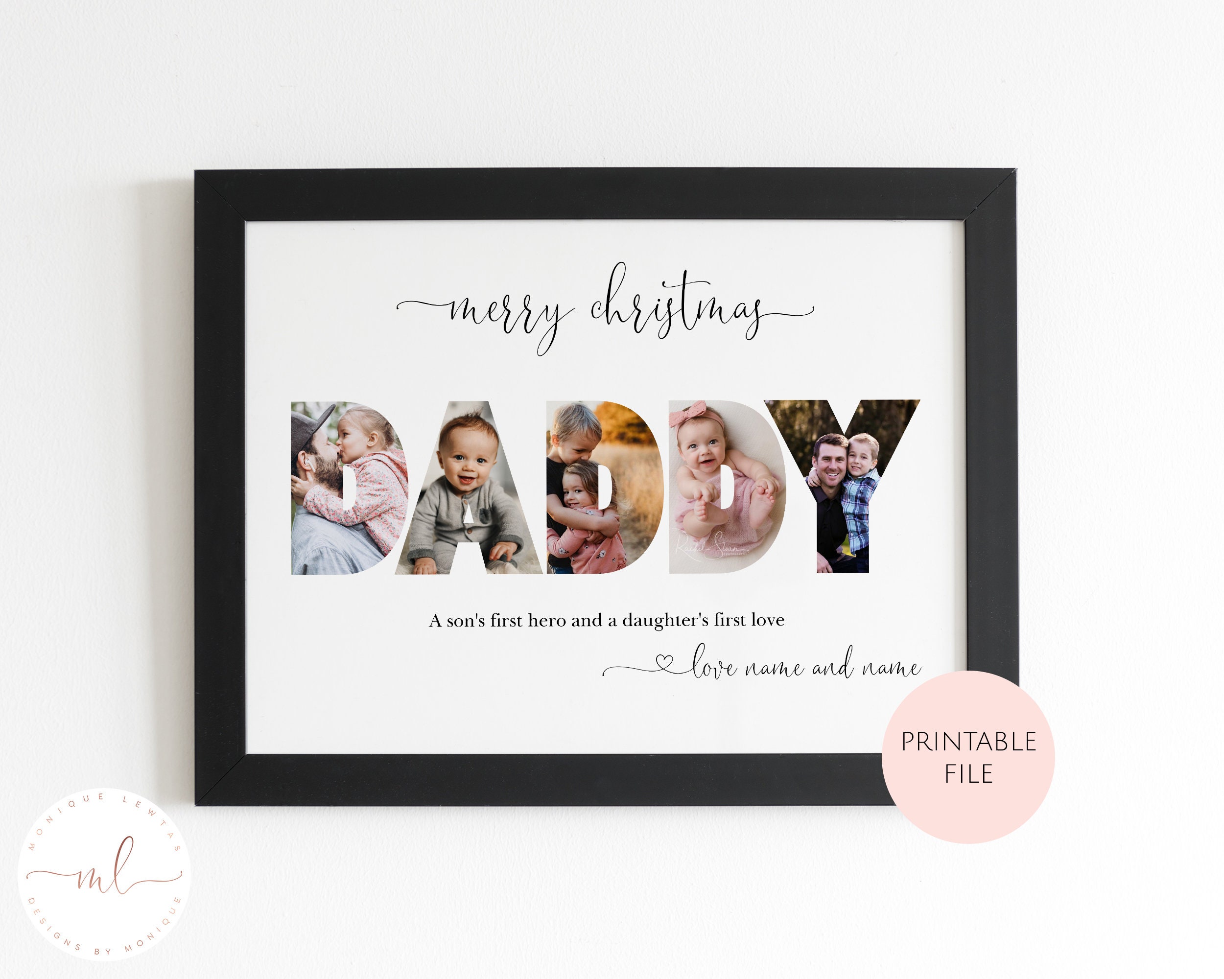 Printable Personalised Daddy Photo Collage Daddy Collage - Etsy