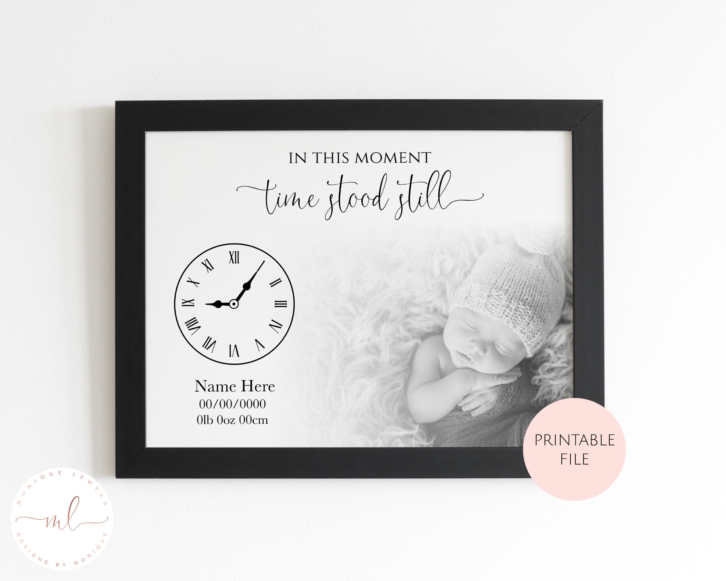 Printable Personalised in This Moment Time Stood Still Print, in These ...