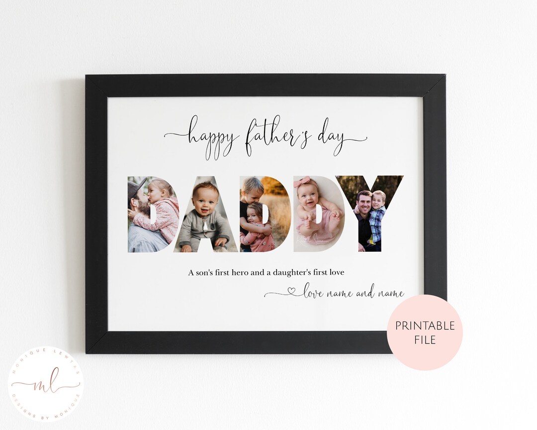 Printable Personalised Daddy Photo Collage Daddy Collage - Etsy