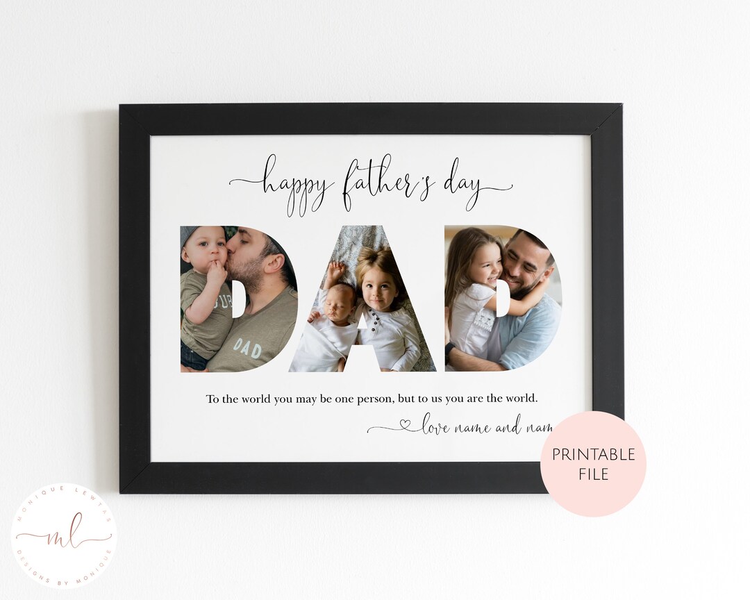 Printable Personalised Dad Photo Collage, Dad Collage, Father's Day ...