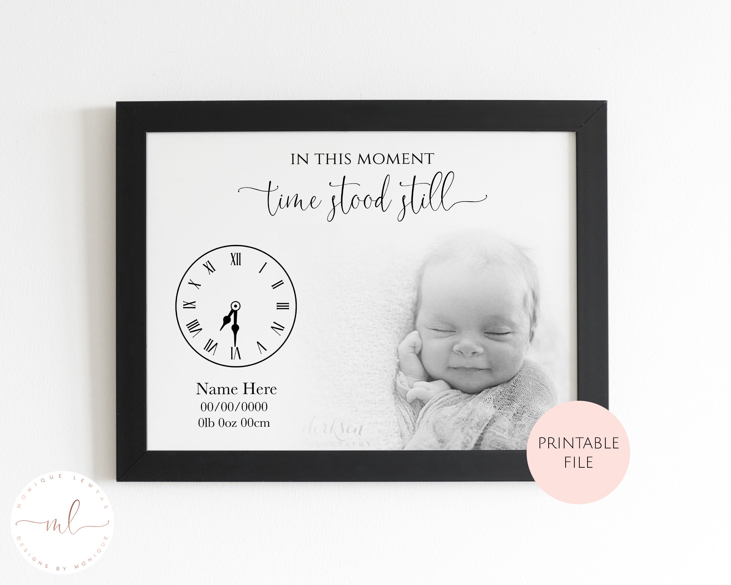 Printable Personalised in This Moment Time Stood Still Print, in These ...