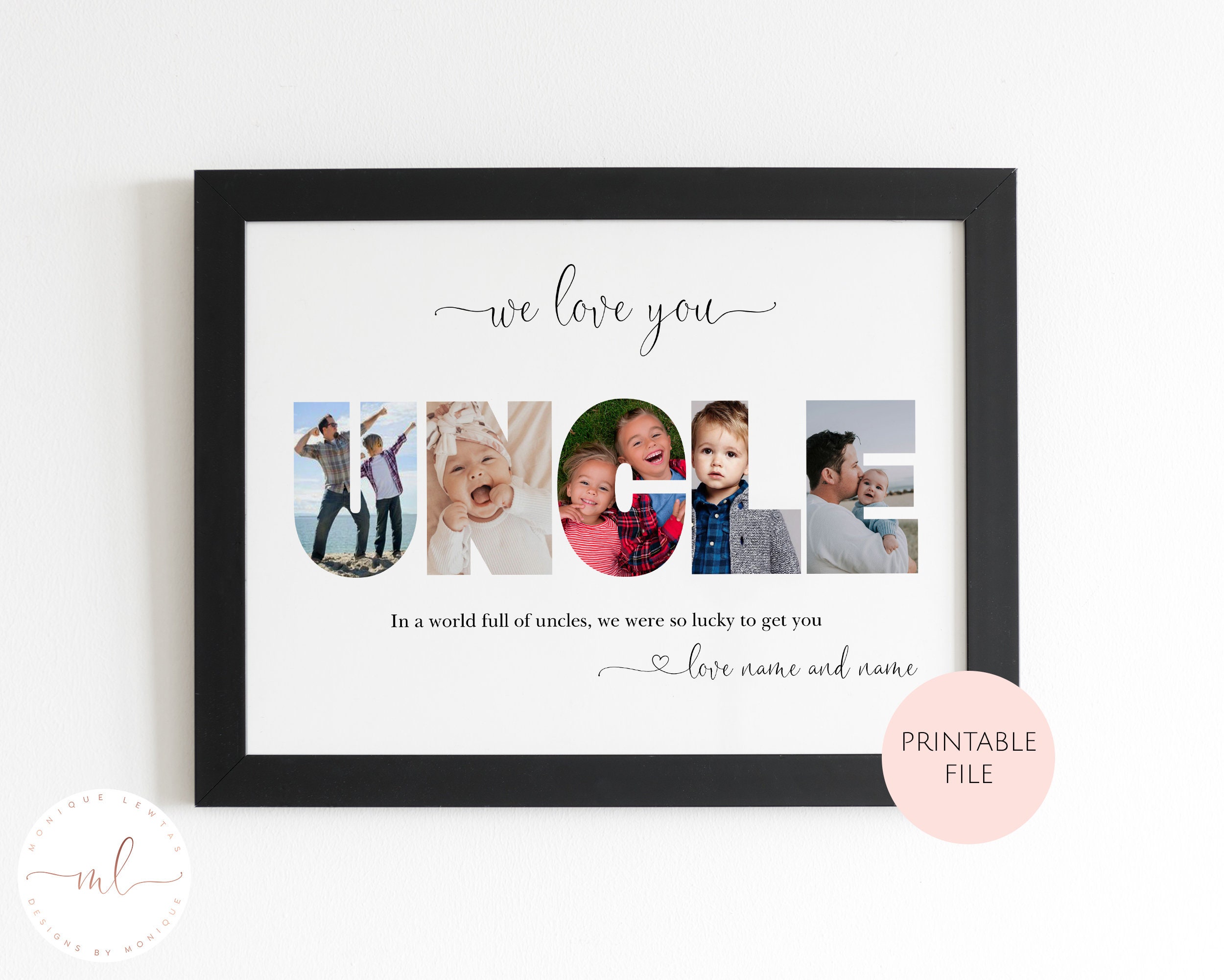 Printable Personalised Uncle Photo Collage Father's Day - Etsy