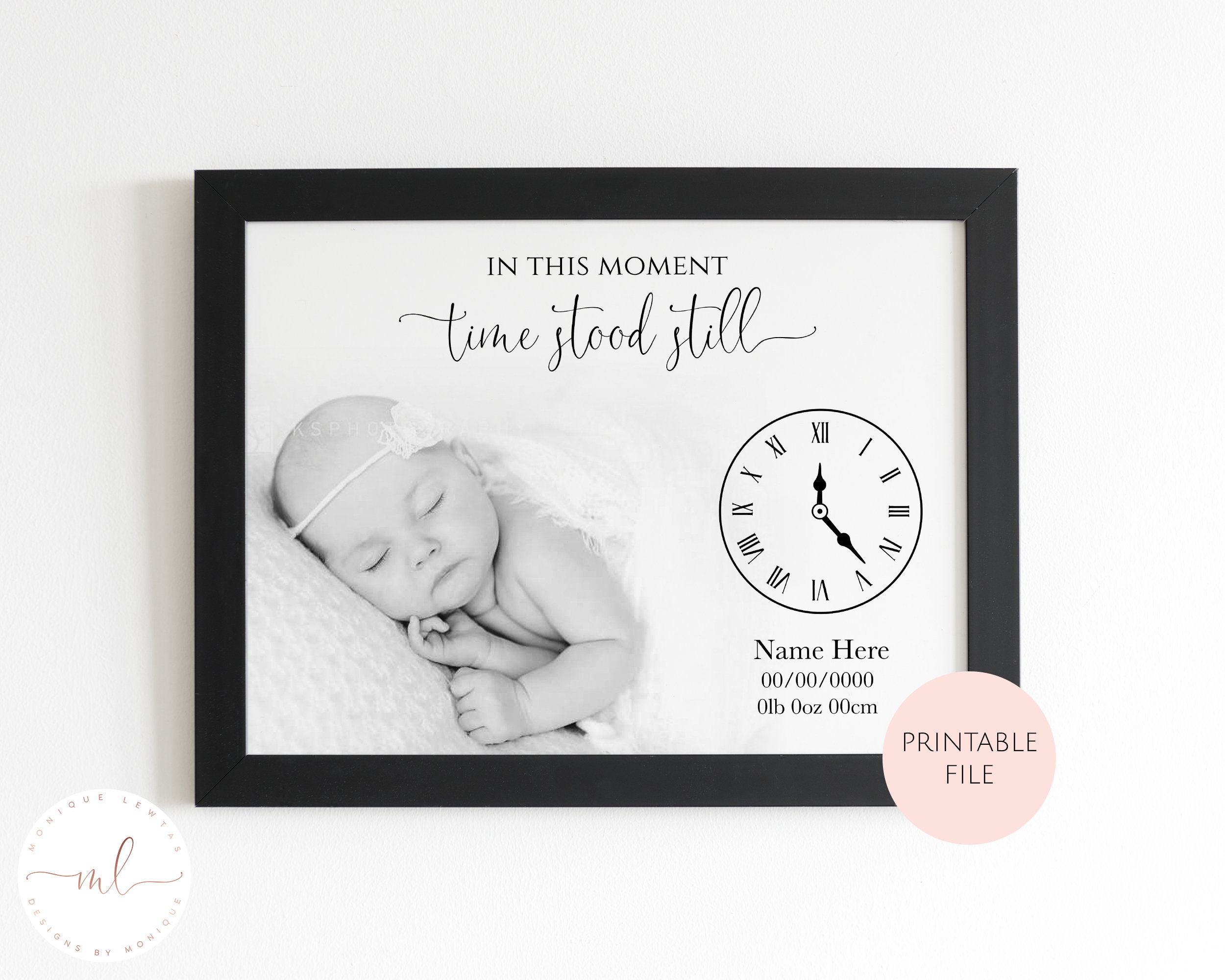 Printable Personalised in This Moment Time Stood Still Print, in These ...