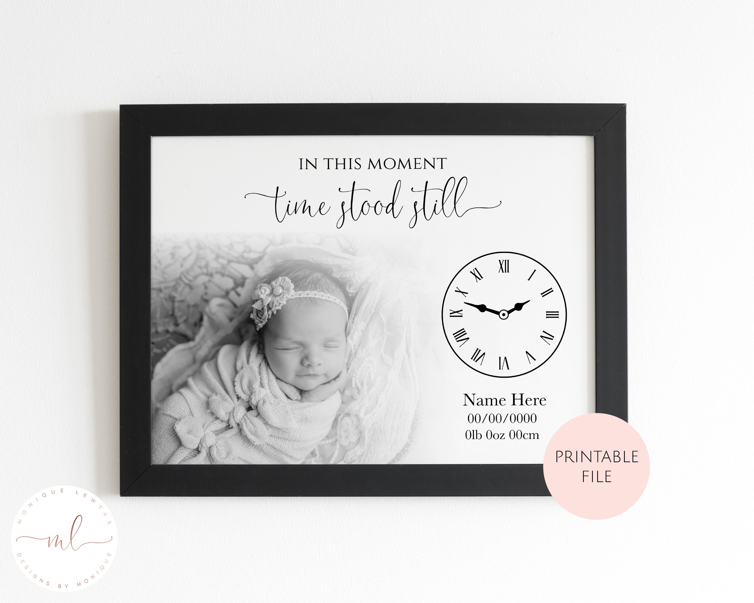 Printable Personalised in This Moment Time Stood Still Print, in These ...