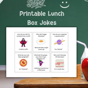 Lunchbox Jokes Printable, Lunch Box Notes, Lunchbox Cards, Jokes for ...