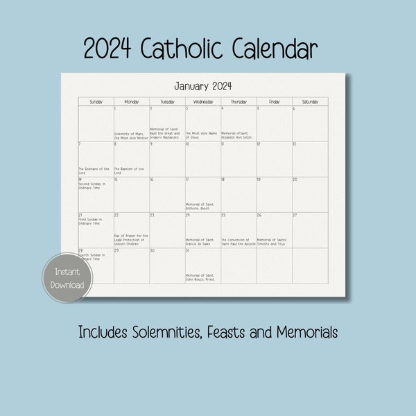 2024 2025 Liturgical Calendar Catholic - Etsy