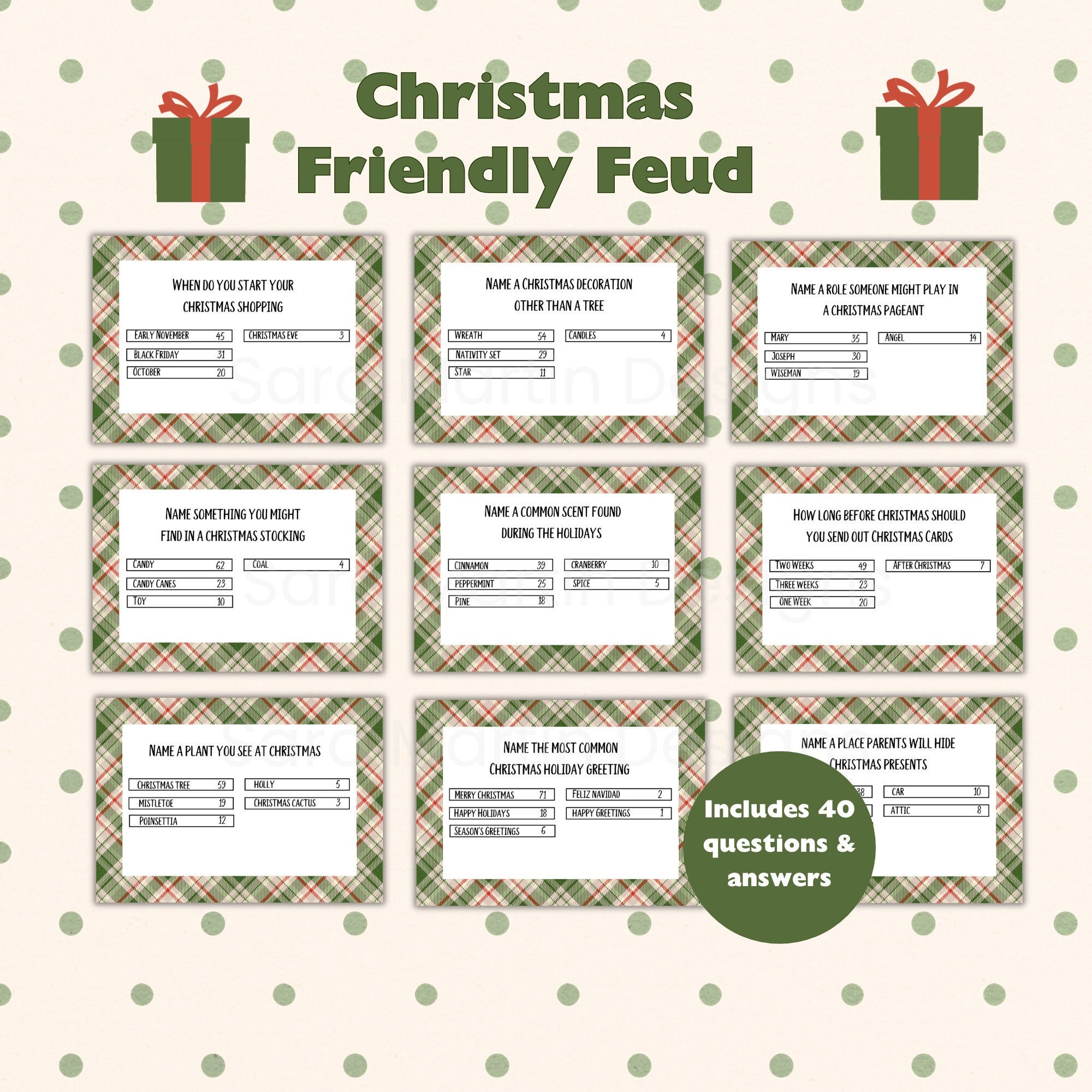 Christmas Family Feud Printable, Christmas Feud Game, Christmas Party ...