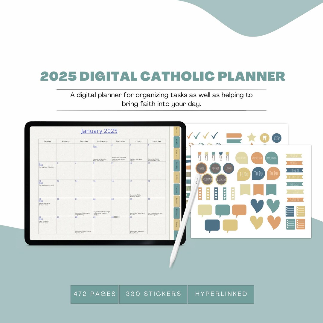 Digital Catholic Planner, 2025 Catholic Planner, Catholic Liturgical ...