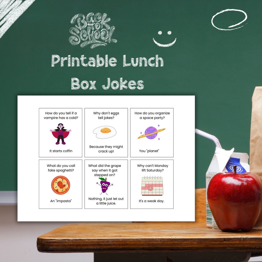 Lunchbox Jokes Printable, Lunch Box Notes, Lunchbox Cards, Jokes for ...