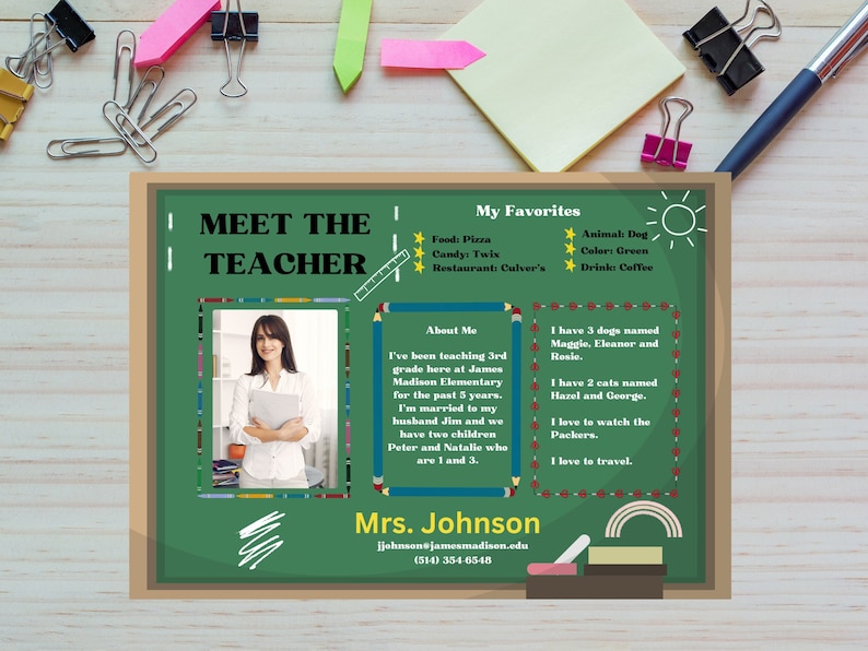 Meet the Teacher Editable and Printable Template, Back to School ...