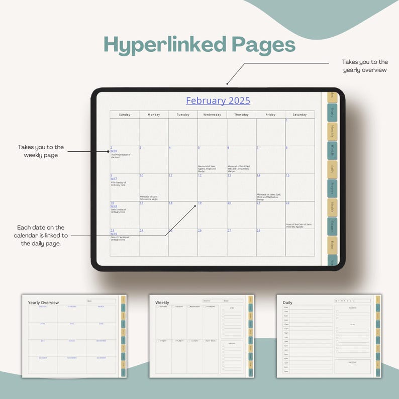 Digital Catholic Planner, 2025 Catholic Planner, Catholic Liturgical ...