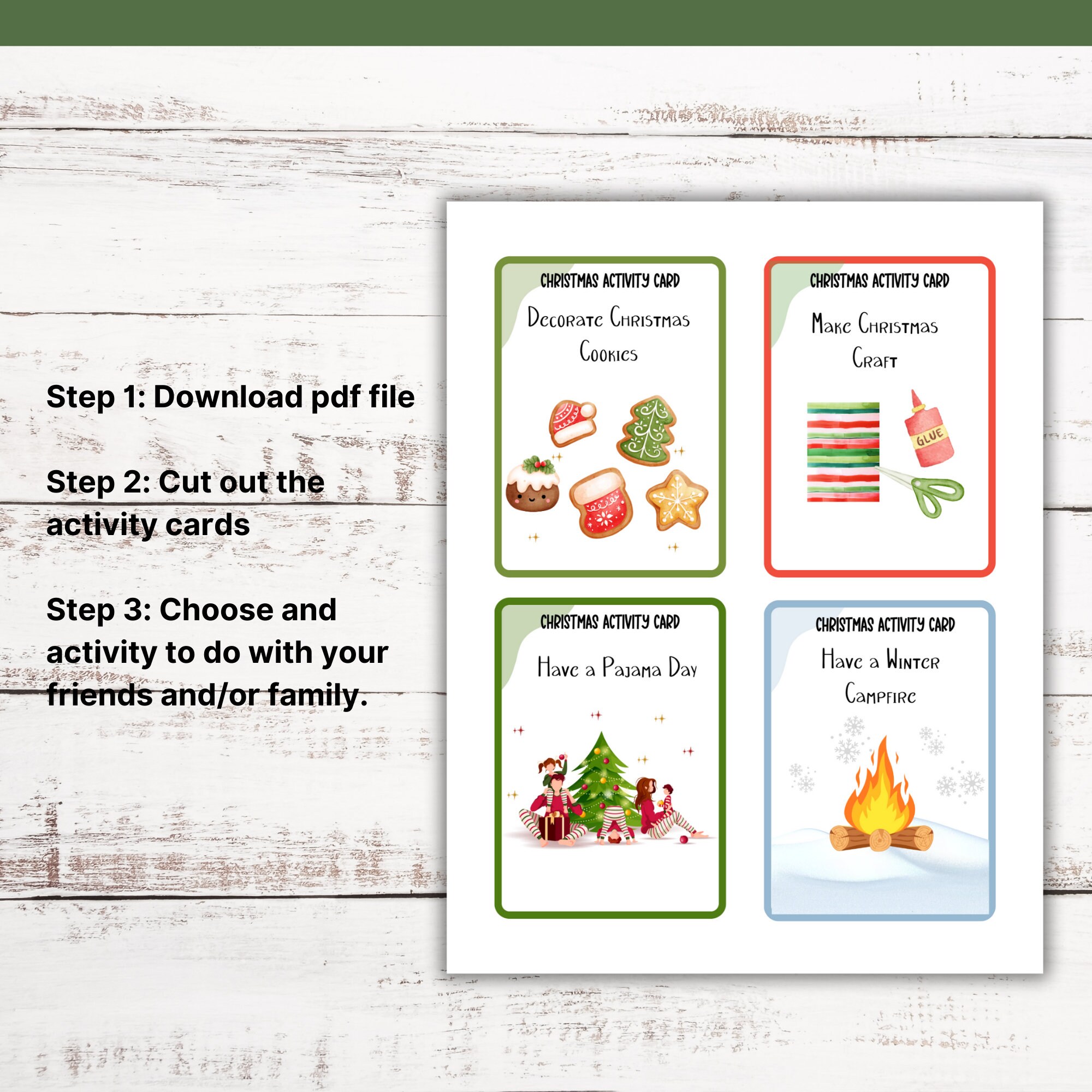 Advent Activity Cards for Kids, Advent Activities Card, Printable ...