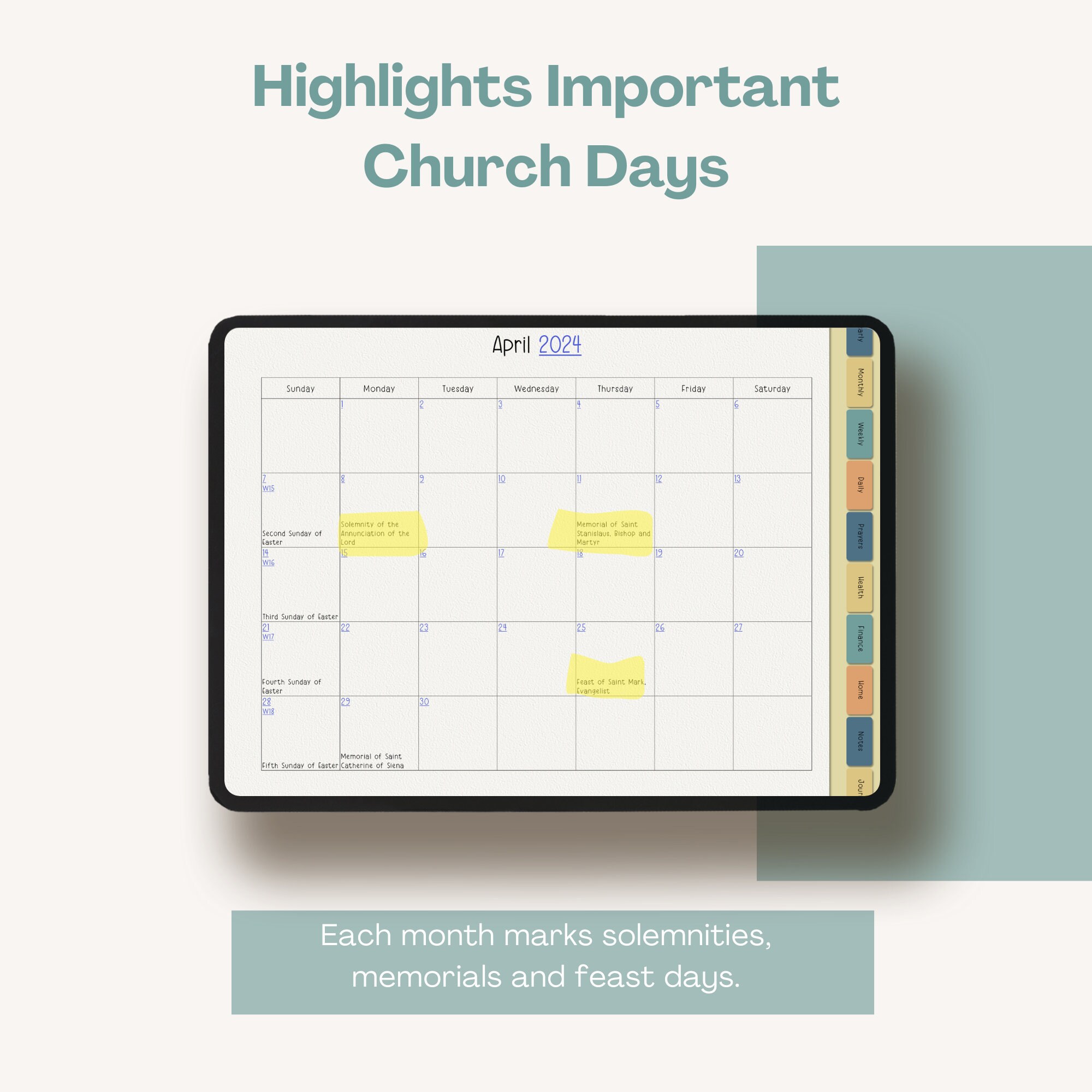 Digital Catholic Planner, 2024 Catholic Planner, Catholic Liturgical ...