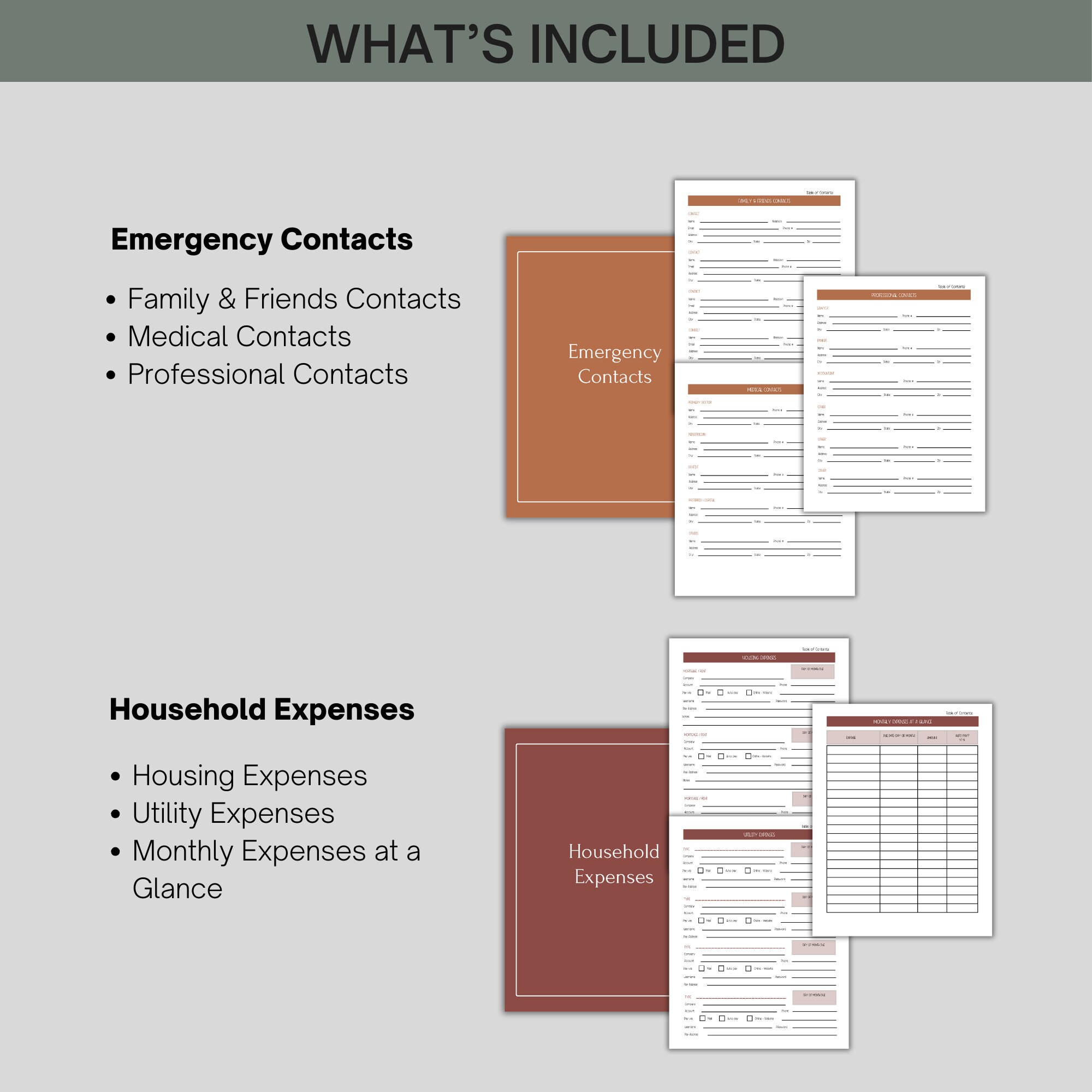 Emergency Binder Planner Fillable, Printable Life Binder, in Case of ...