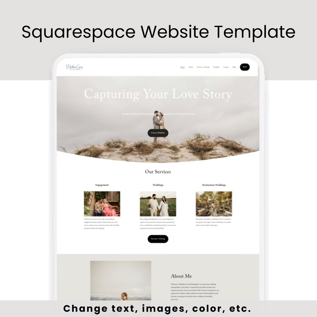 Squarespace Photography Website Template, Wedding Photographer Website ...
