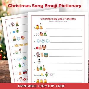 Christmas Emoji Pictionary, Printable Christmas Party Game, Christmas ...