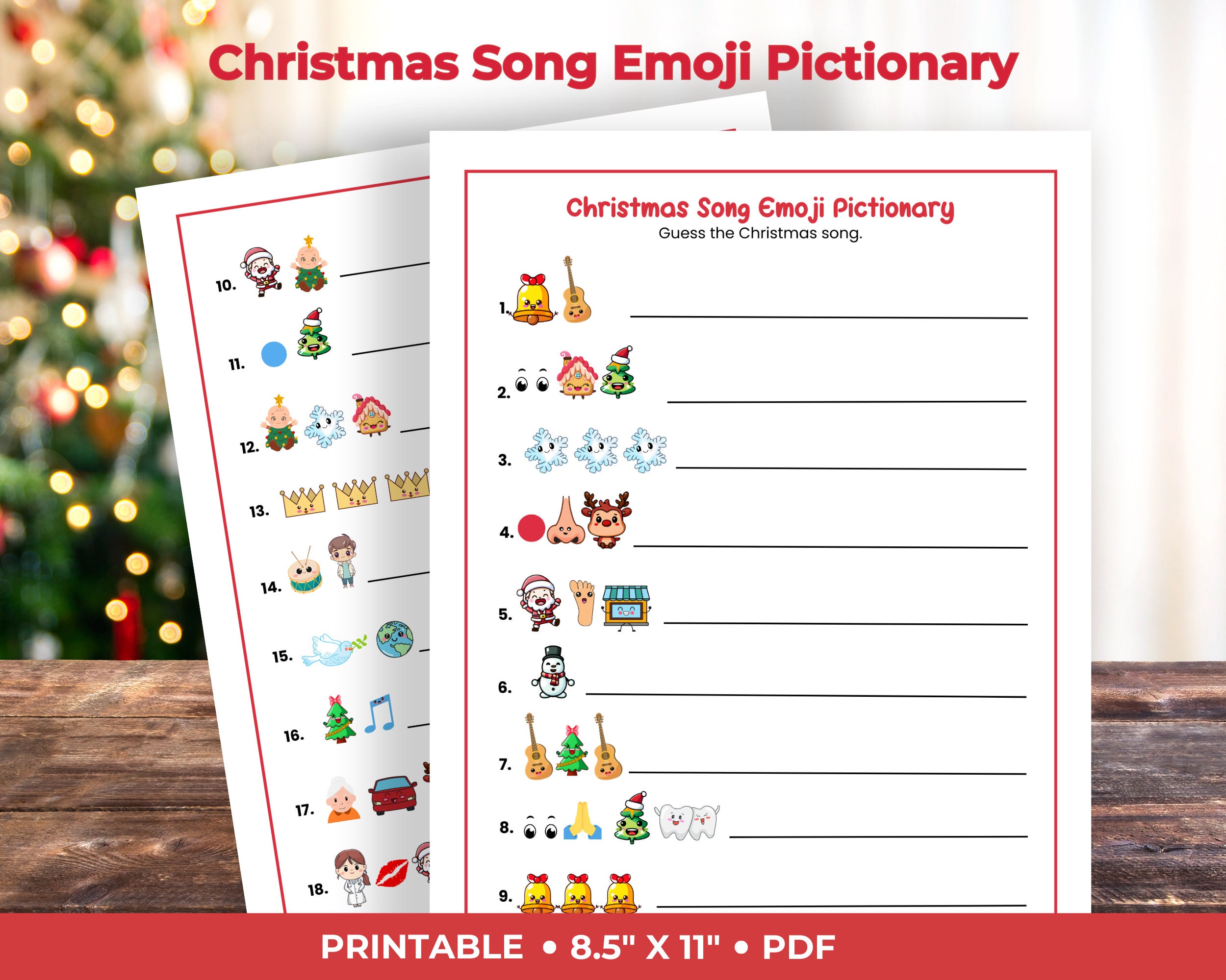 Christmas Emoji Pictionary, Printable Christmas Party Game, Christmas ...
