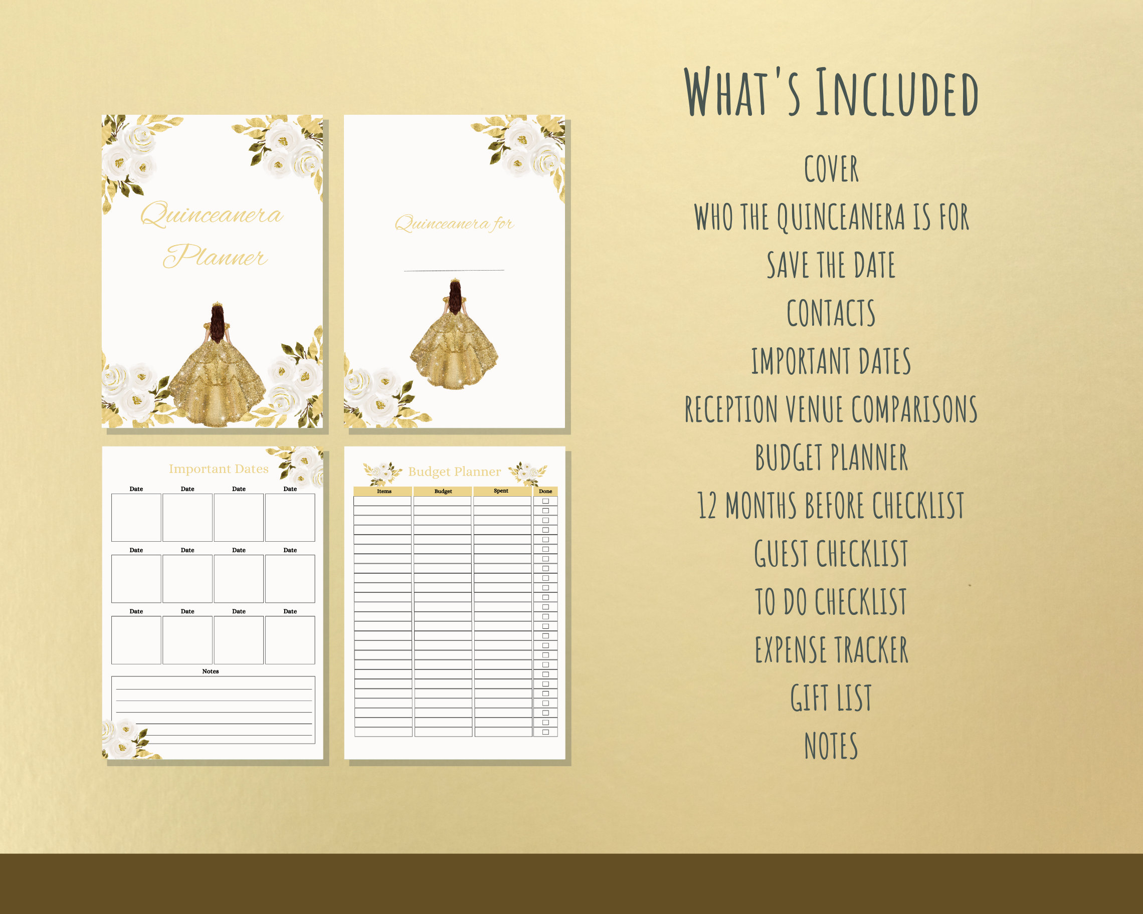 Quinceanera Planner, Quinceanera Planning Templates, Quince Planning ...