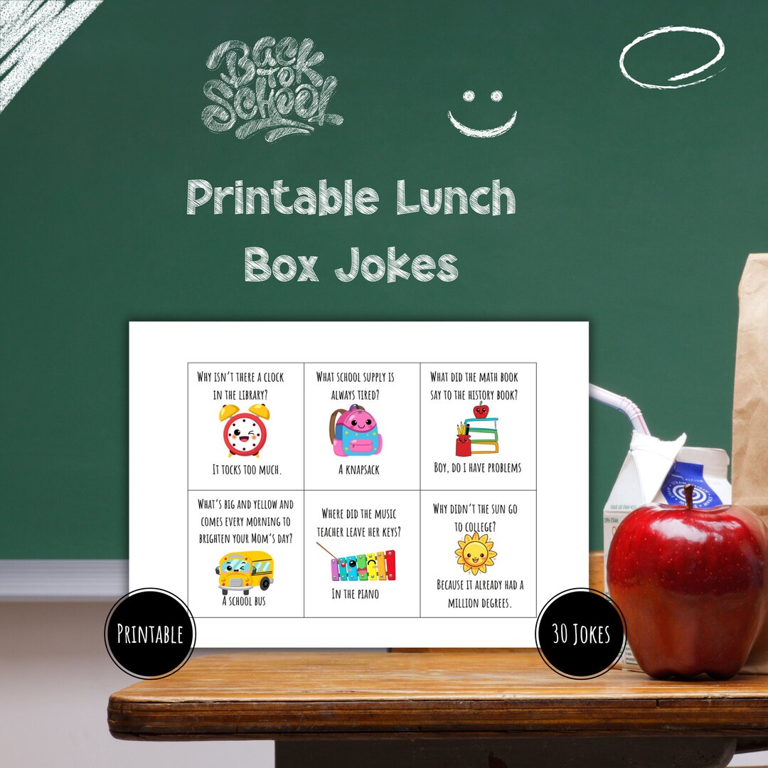 30 Printable Lunchbox Jokes, Kawaii Lunch Box Jokes, School Lunch Box ...