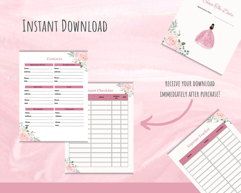 Quinceanera Planner, Quinceanera Planning Templates, Quince Planning ...
