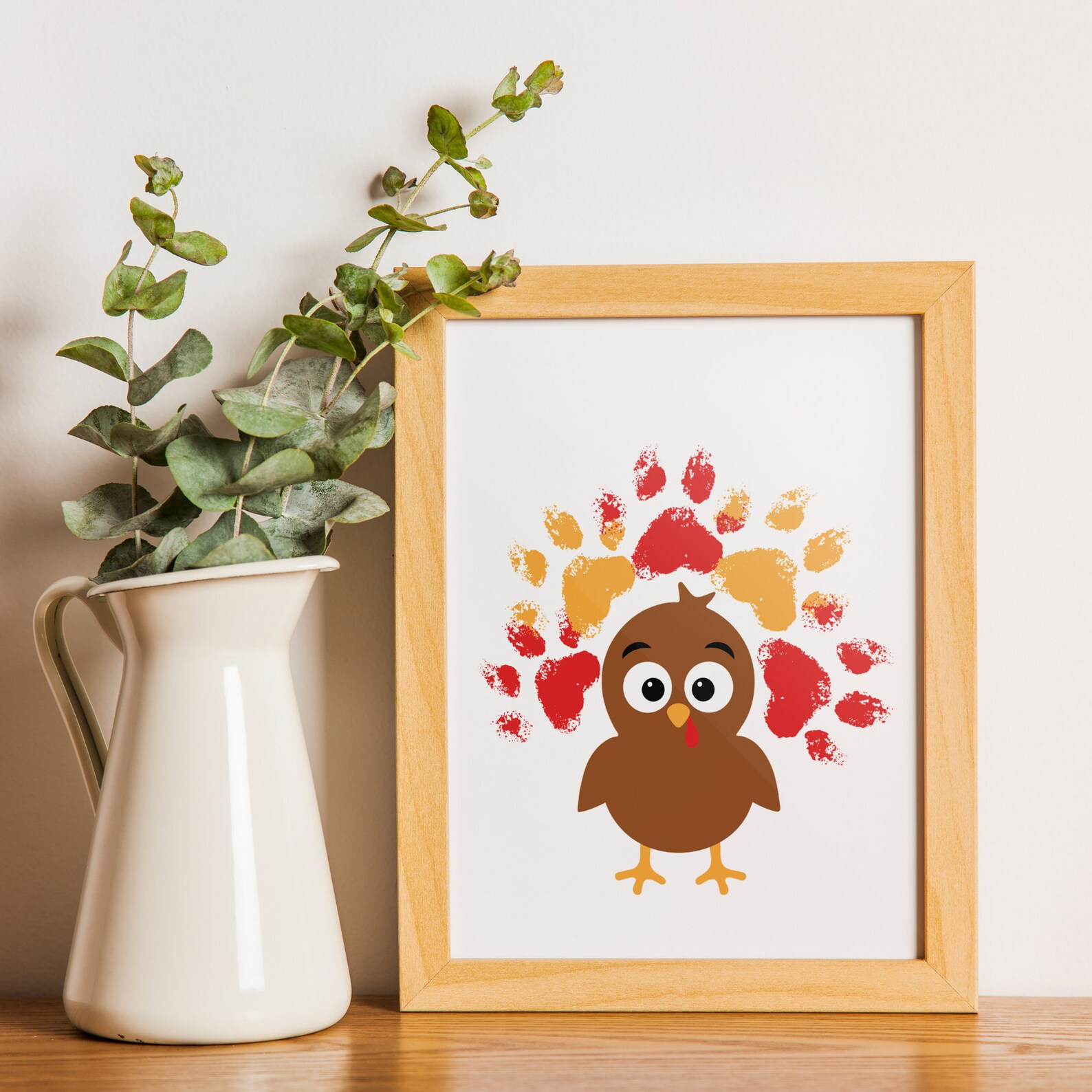 Fall Paw Print Art Printable, Fall Handprint Art, Dog Art, DIY Paw ...