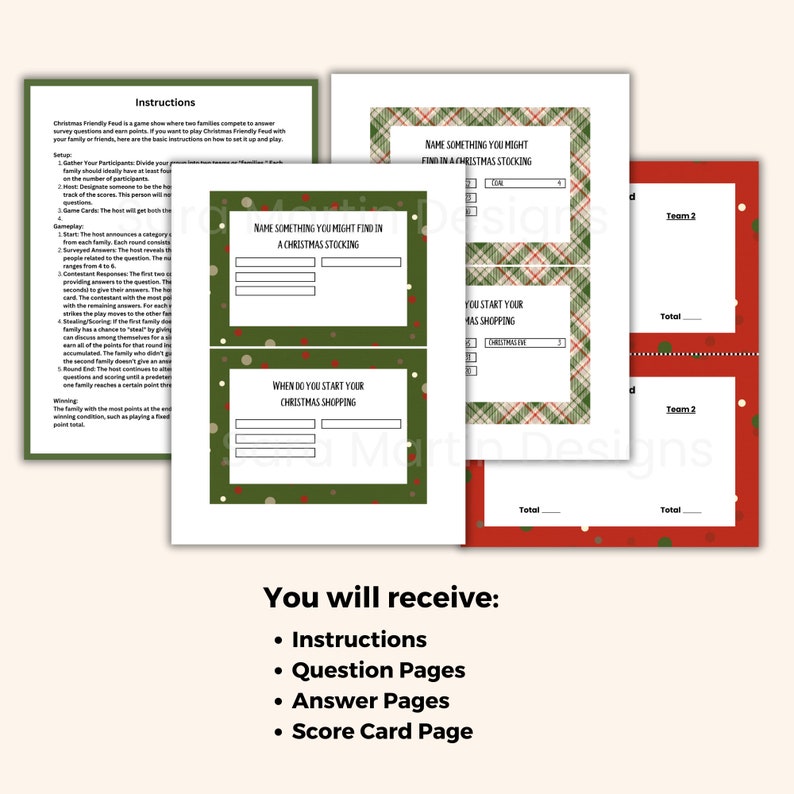 Christmas Family Feud Printable, Christmas Feud Game, Christmas Party ...