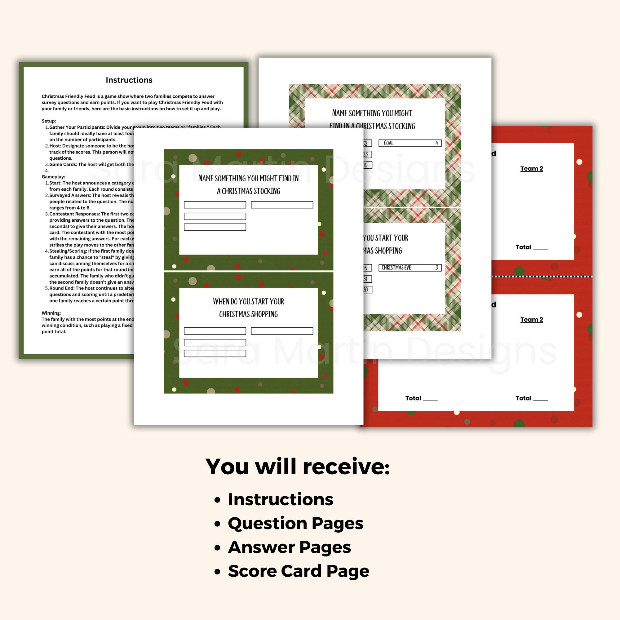 Christmas Family Feud Printable, Christmas Feud Game, Christmas Party ...