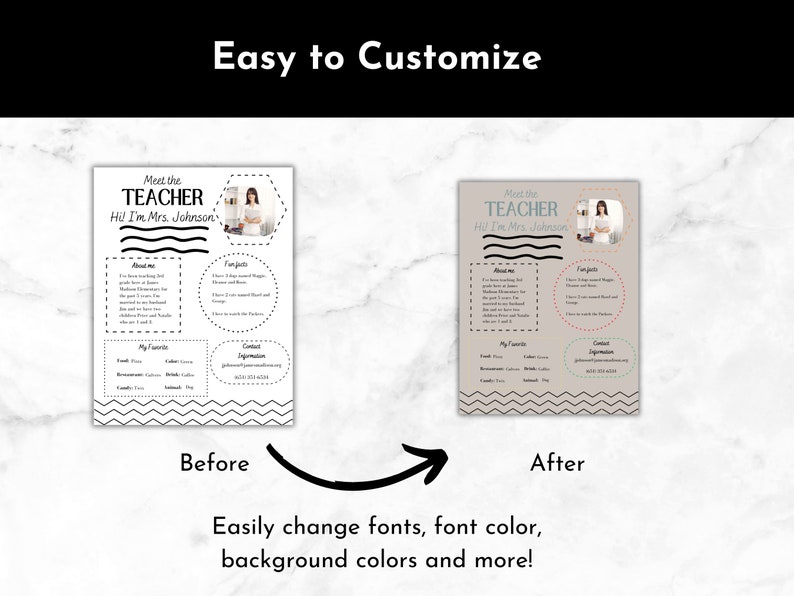 Editable Meet the Teacher Template, Back to School, Elementary School ...