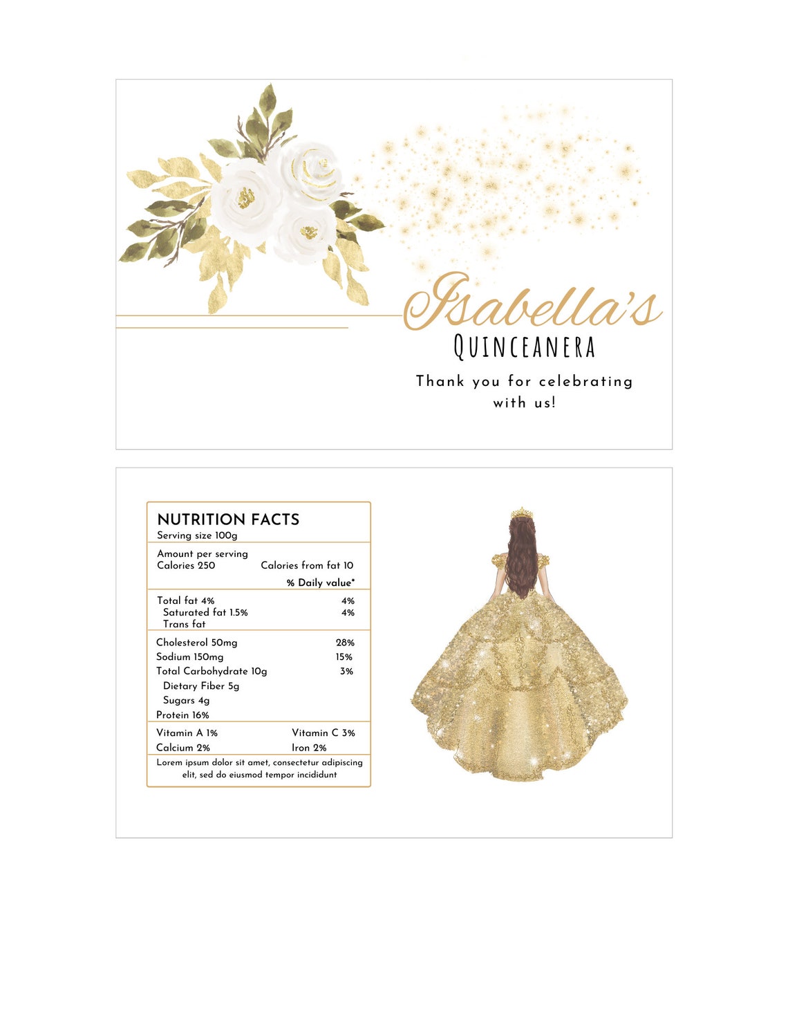 Quinceanera Party Favors Sweet 15 Quinceanera Bottle Labels Favor Tags ...