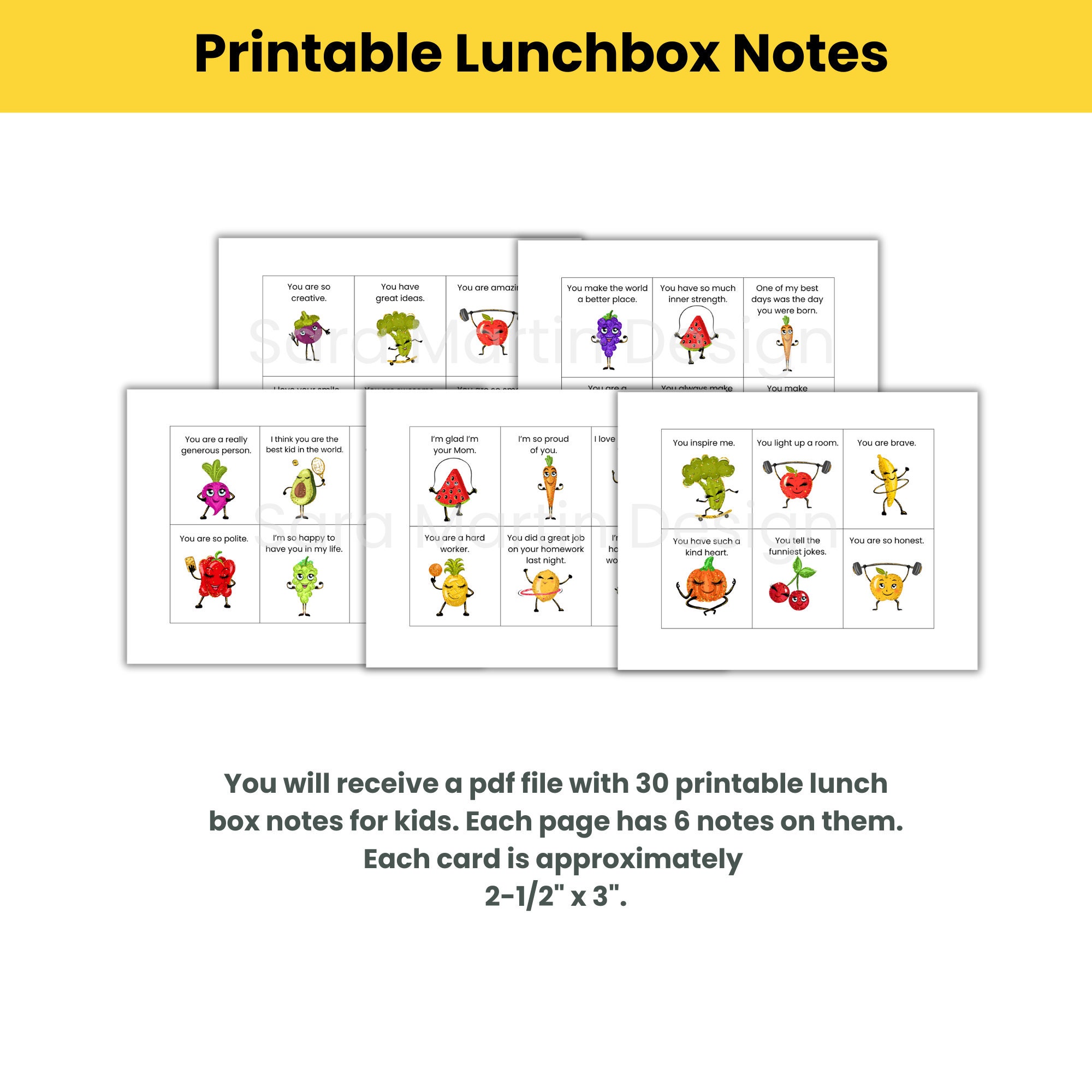 Lunchbox Notes Printable, Cute Lunch Box Notes, Lunchbox Cards, Back to ...