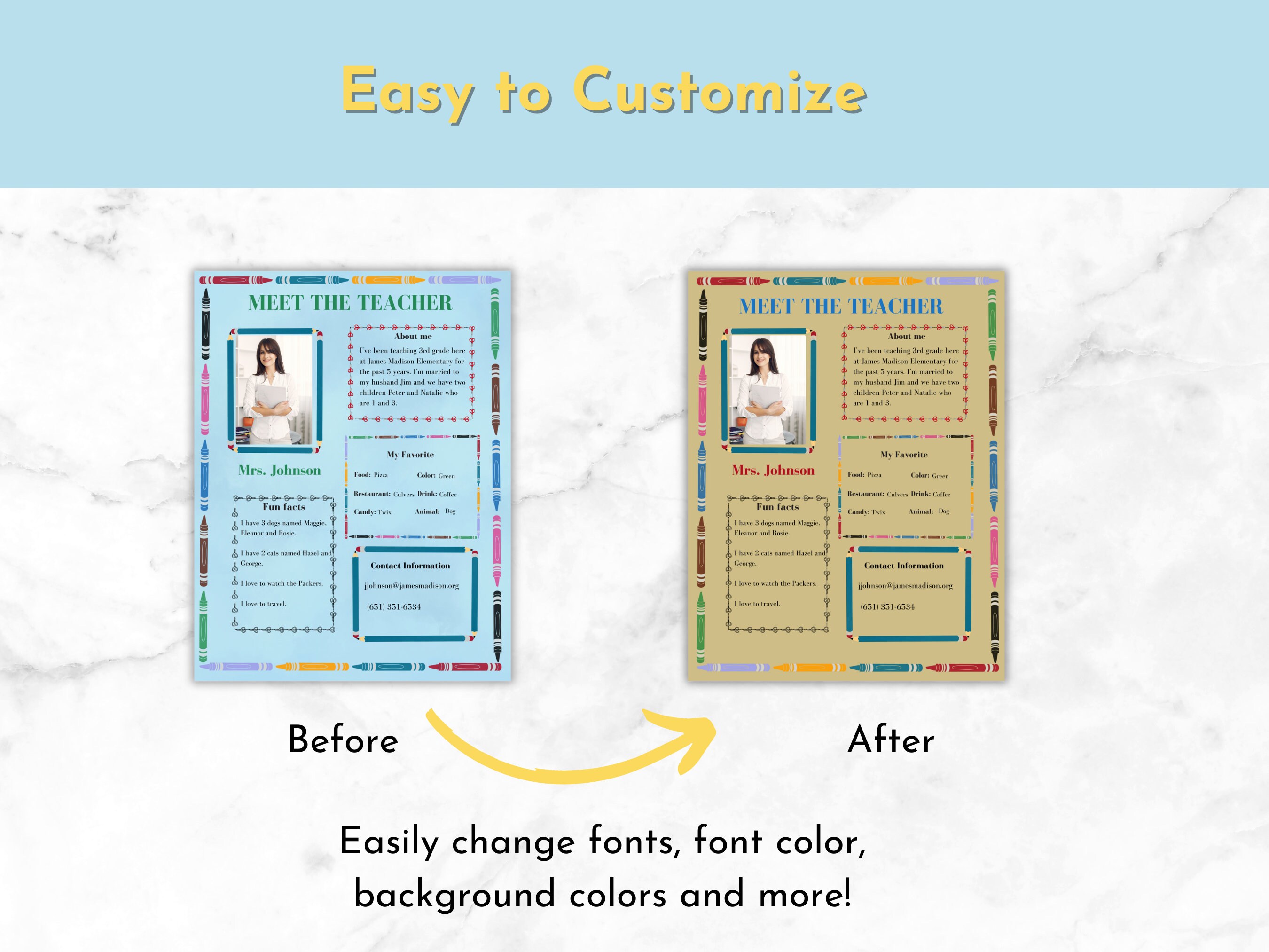 Meet the Teacher Editable Template, Back to School, Classroom Welcome ...