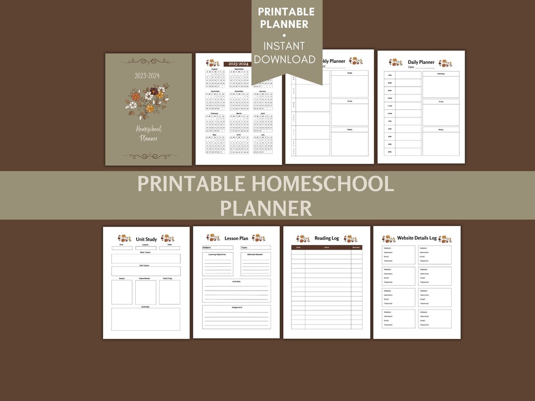 Homeschool Planner Printable Home School Planner Pages - Etsy