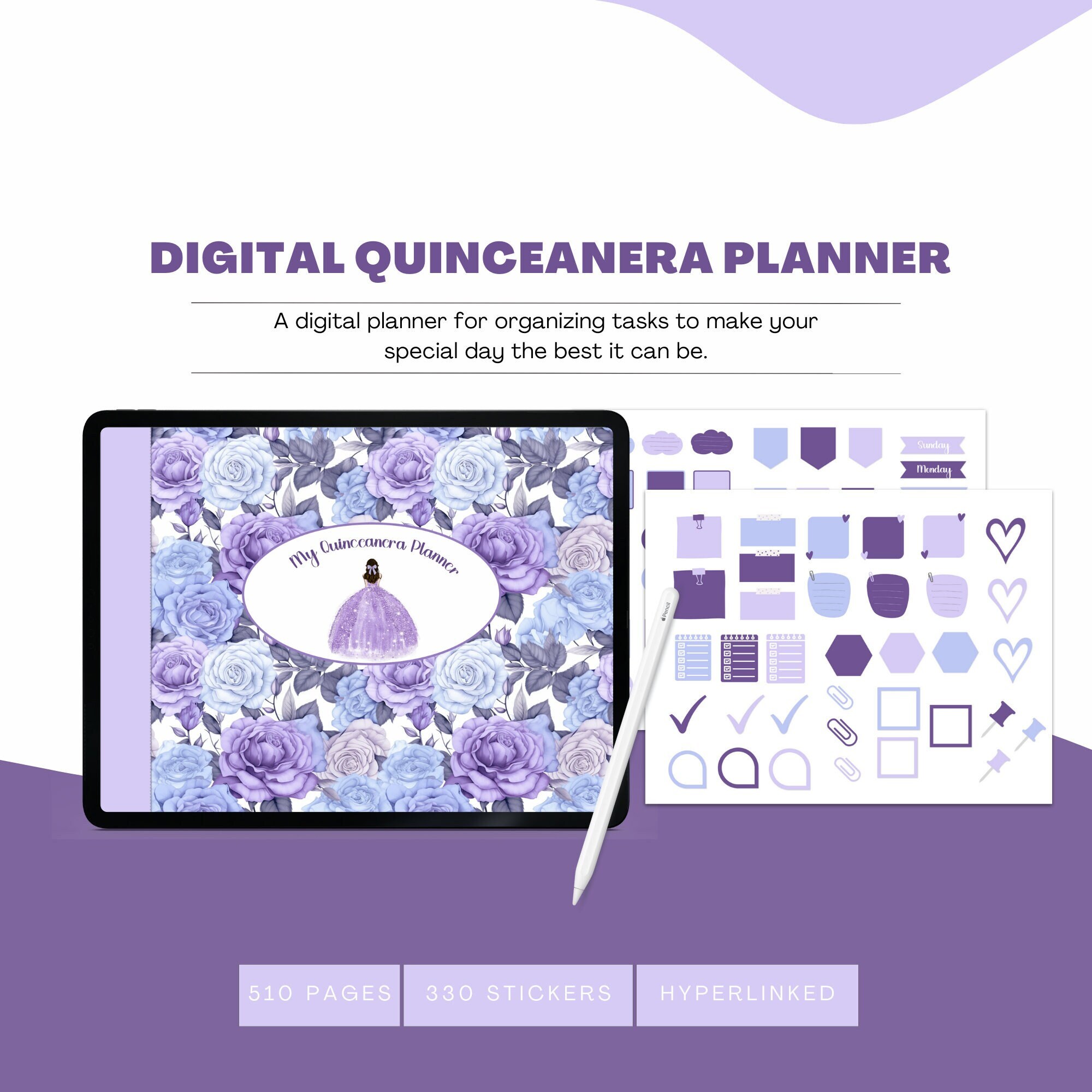 Quinceanera Digital Planner, Quinceanera Party Planner, Quince Party ...