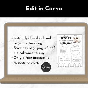 Editable Meet the Teacher Template, Back to School, Elementary School ...