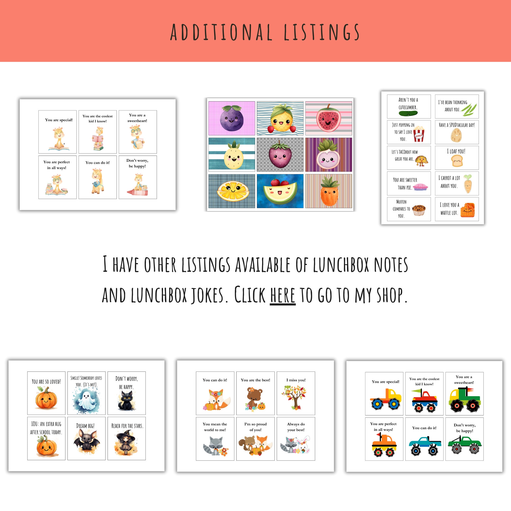 30 Printable Lunch Box Notes Cute Bookworm Lunchbox Notes - Etsy