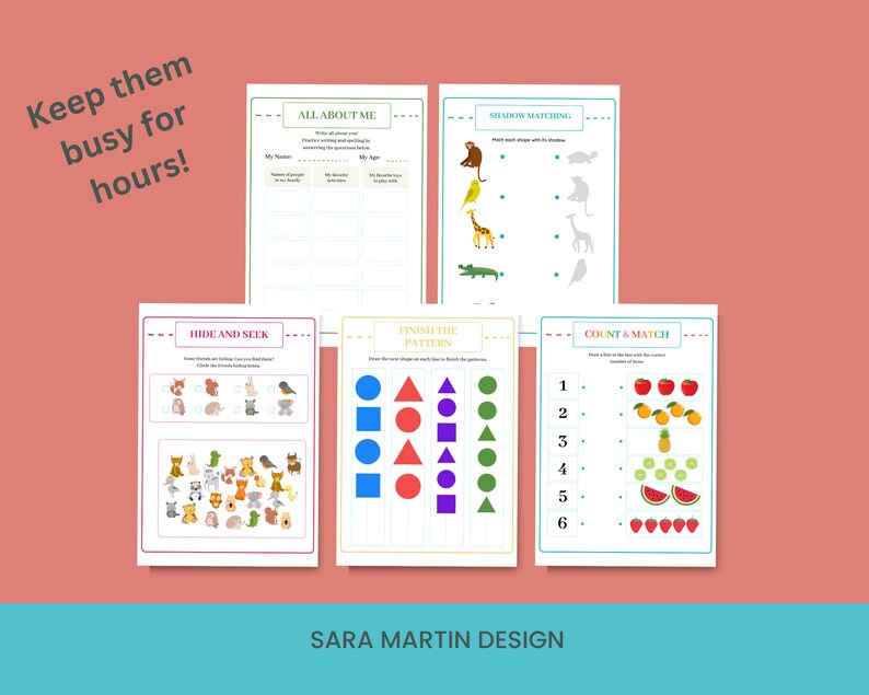 Busy Book Printable Summer Activity Pages. Summer Learning. - Etsy