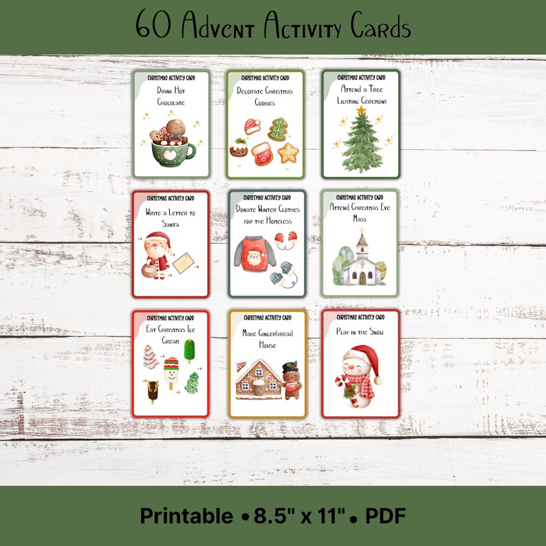 Advent Activity Cards for Kids, Advent Activities Card, Printable ...