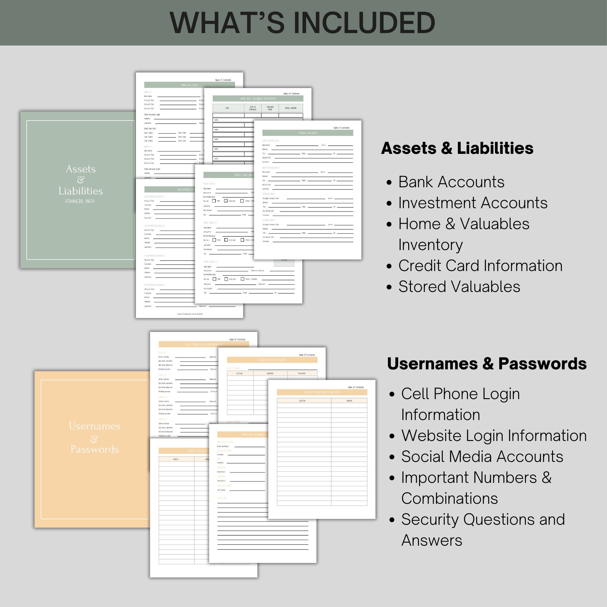 Emergency Binder Planner Fillable, Printable Life Binder, in Case of ...